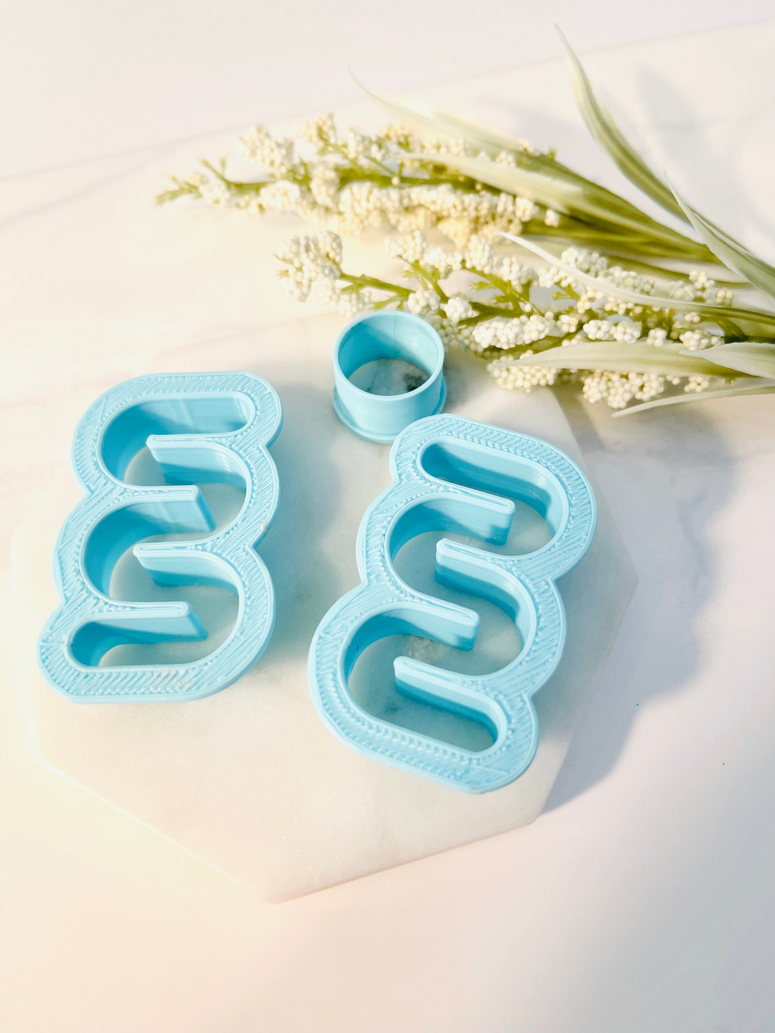 Large Zig Zag Squiggle Shape Abstract Clay Cutter Circle - Etsy