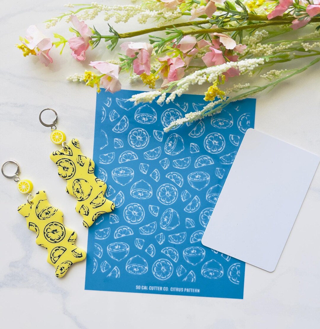 Citrus Pattern Silk Screen Stencil for Polymer Clay: Art Supplies - Etsy