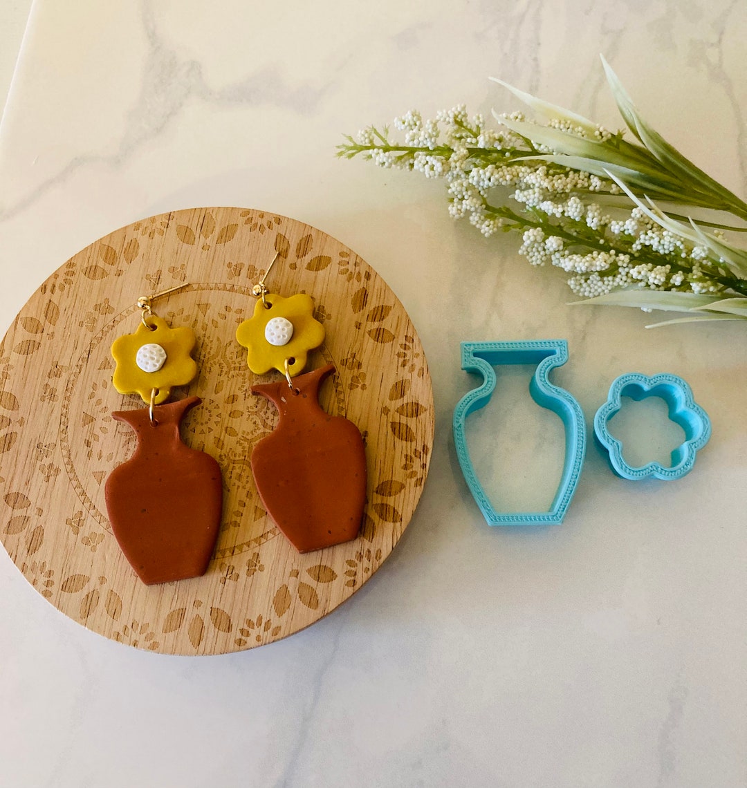Vase Cutter, Clay Cutter, Small Daisy, Flower Cutter, Vase and Flower ...