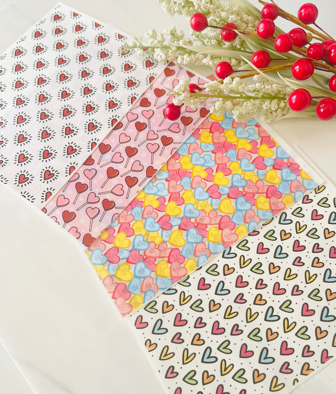 Hearts Transfer Paper, Valentine's Day Patterns, Transfer Paper Set ...