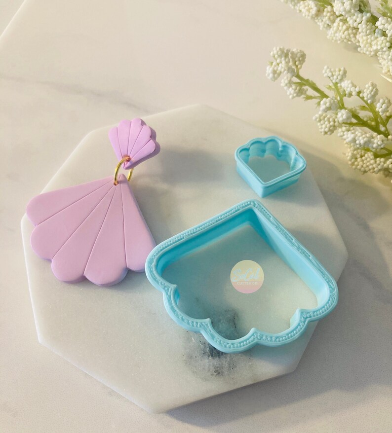 Scalloped Fan Clay Cutter Set: Geometric Pendant Mold - Etsy