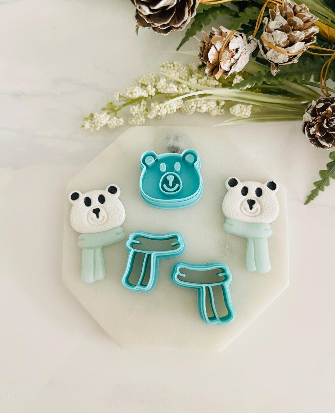 Bear and Scarf Clay Cutters, Bear Shape, Holiday, Clay Mold, Christmas ...