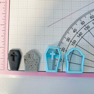 Coffin & Tombstone Set, Clay, Cutters, Headstone Shape, Coffin Shape ...