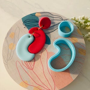 Abstract Bean Shape Clay Cutter Rounded L Shape Pendant - Etsy