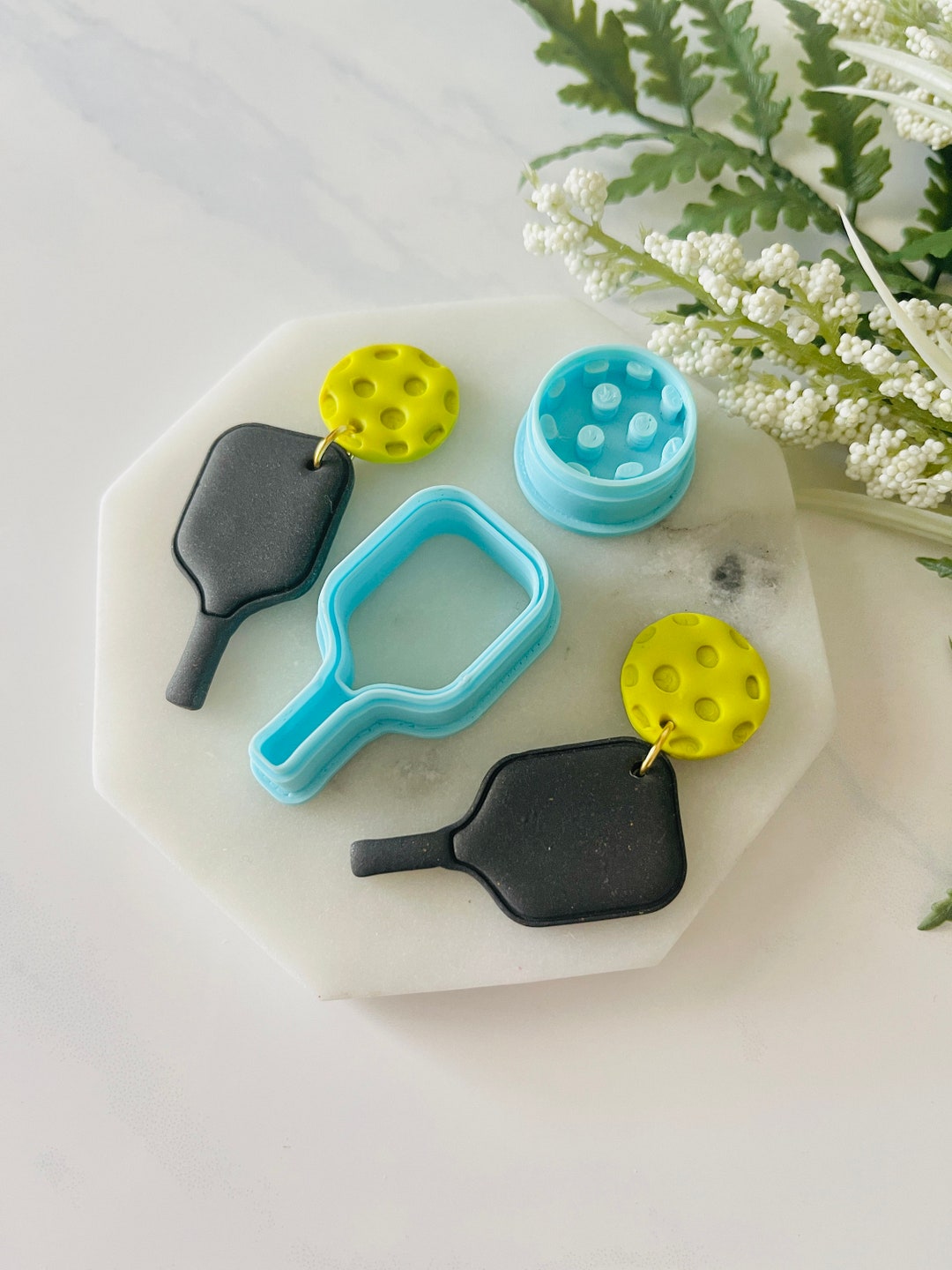 Pickle Ball Racket and Ball Clay Cutters: Sports Earring Set - Etsy