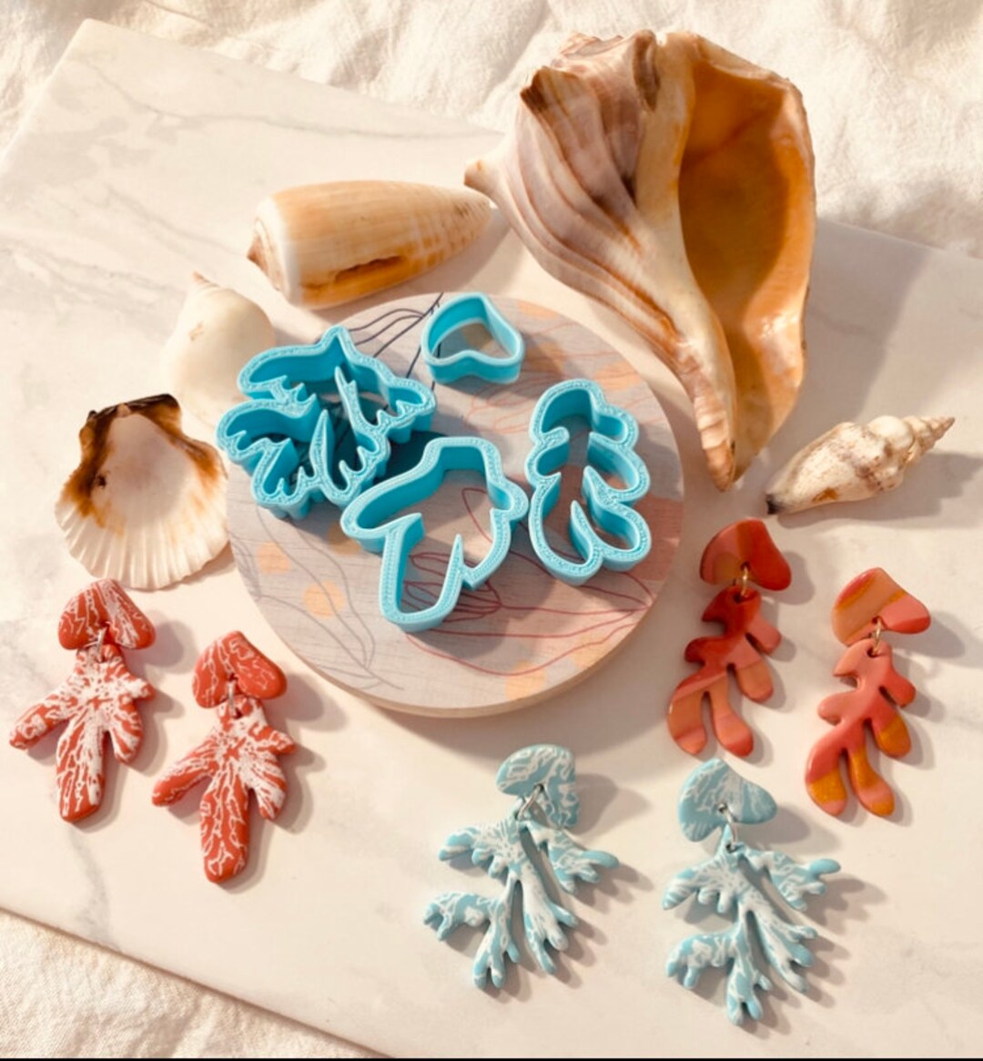 Coral Clay Cutter Set, Under the Sea Collection, Clay Mold Set, Coral ...