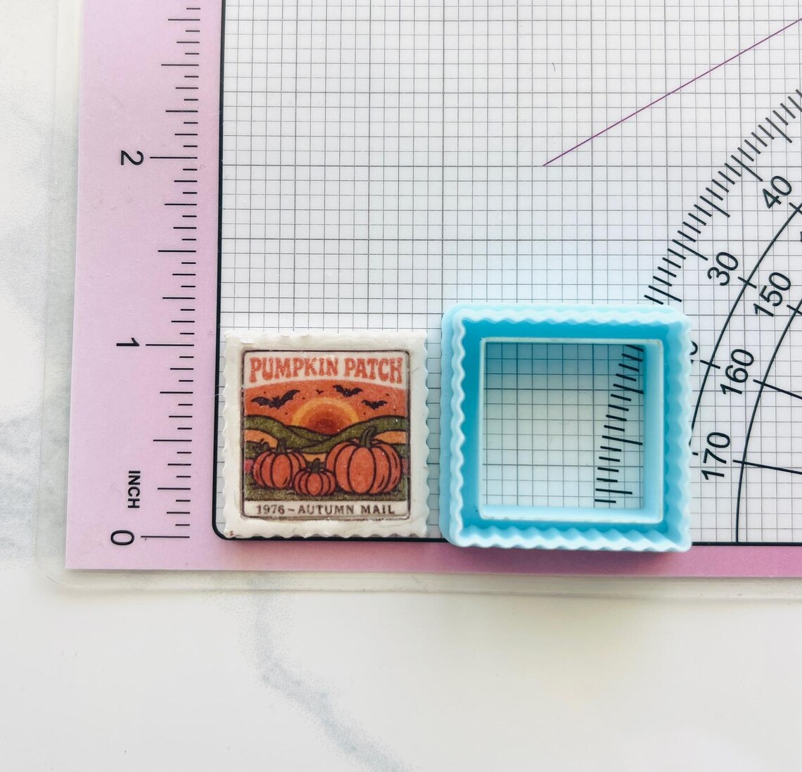 Halloween Postage Stamp Clay Cutter Set: Retro Polymer Clay Transfers ...