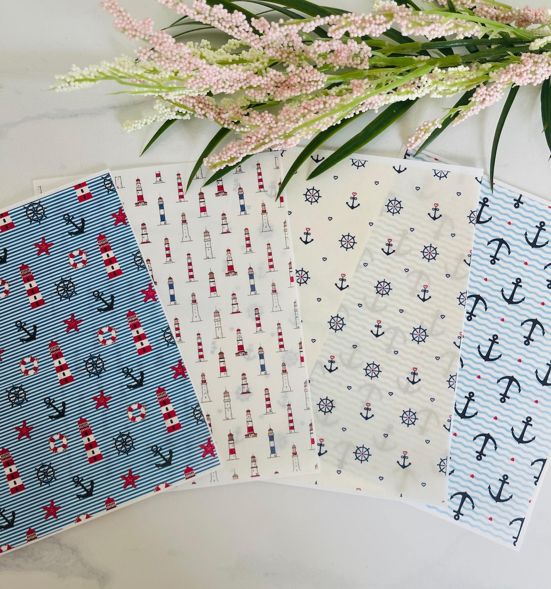 Clay Transfer Paper, Anchors and Lighthouses Set, Transfer Paper Set ...