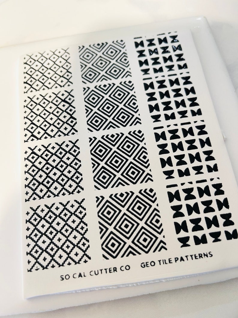 Geometric Tile Silk Screen Stencil: Polymer Clay & Textile Pattern - Etsy