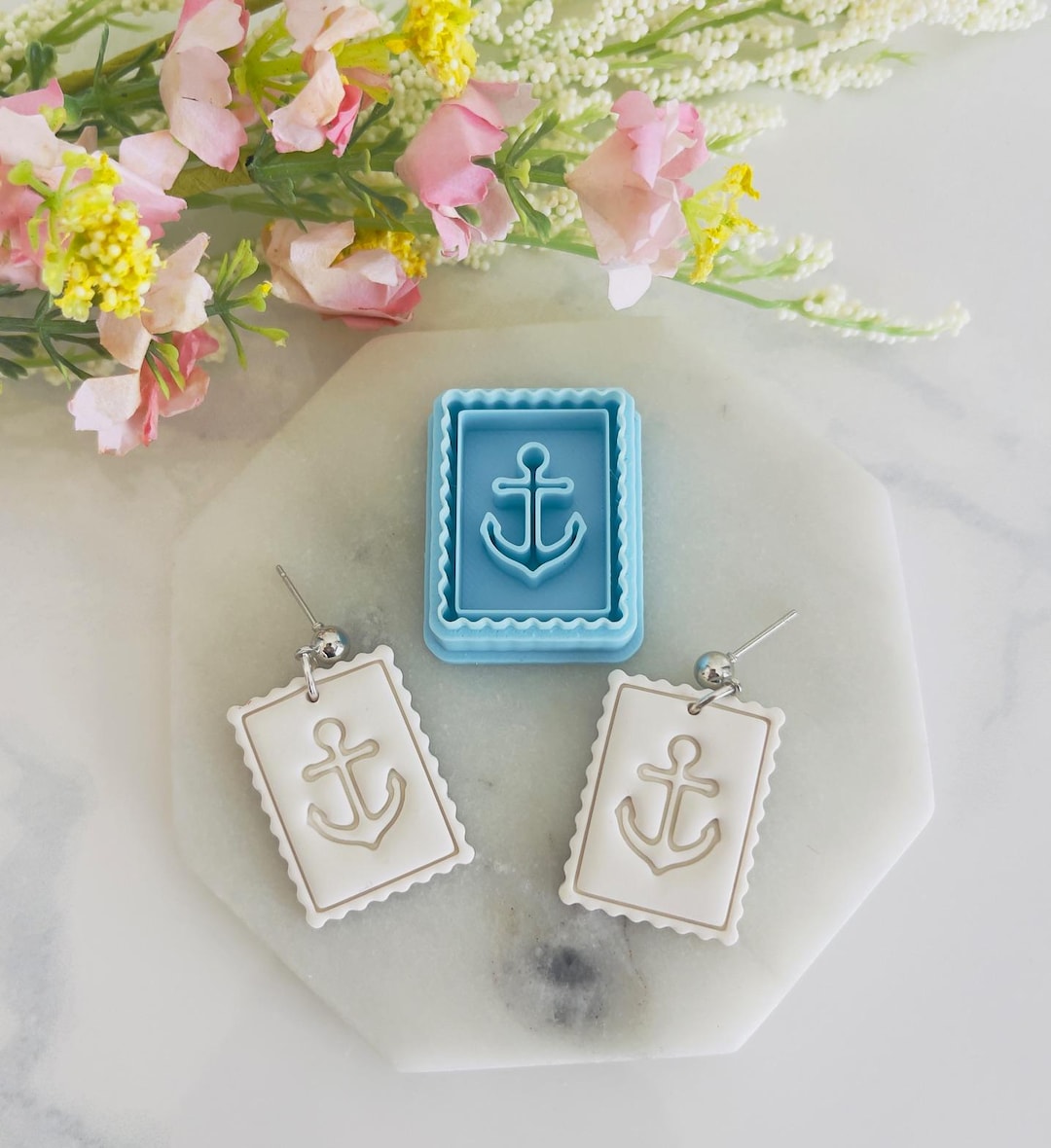 Anchor Postage Stamp Polymer Clay Cutter: Nautical Earring Pendant - Etsy
