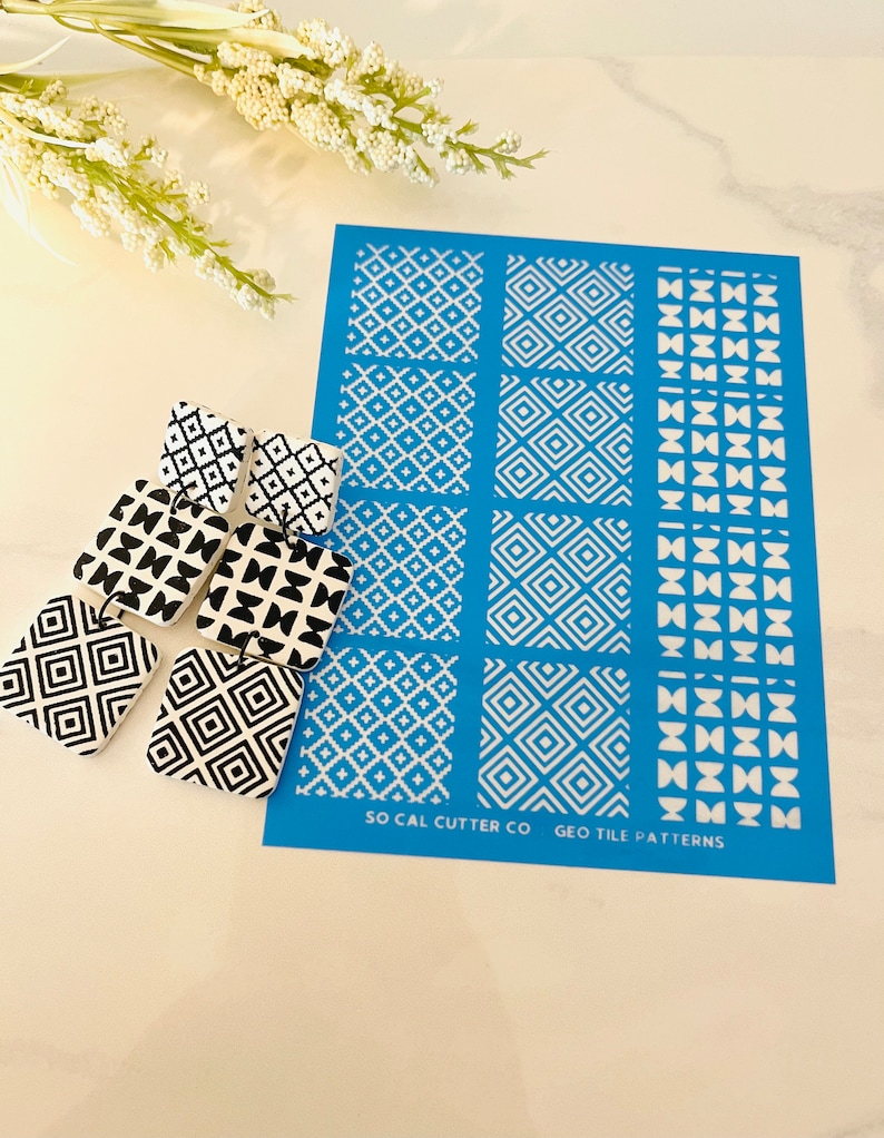 Geometric Tile Silk Screen Stencil: Polymer Clay & Textile Pattern - Etsy