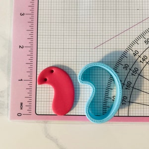 Abstract Bean Shape Clay Cutter Rounded L Shape Pendant - Etsy