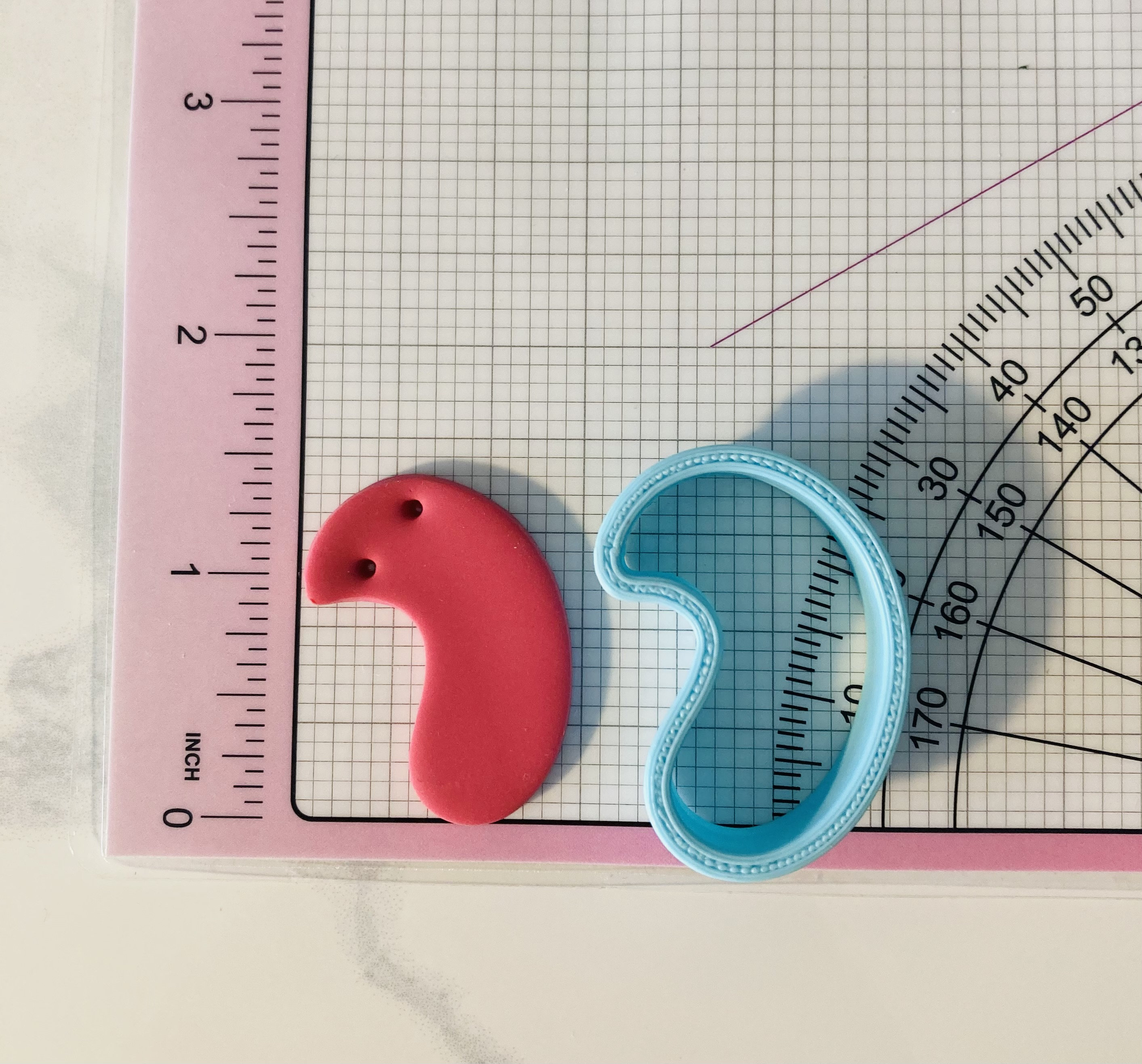 Abstract Bean Shape Clay Cutter Rounded L Shape Pendant - Etsy