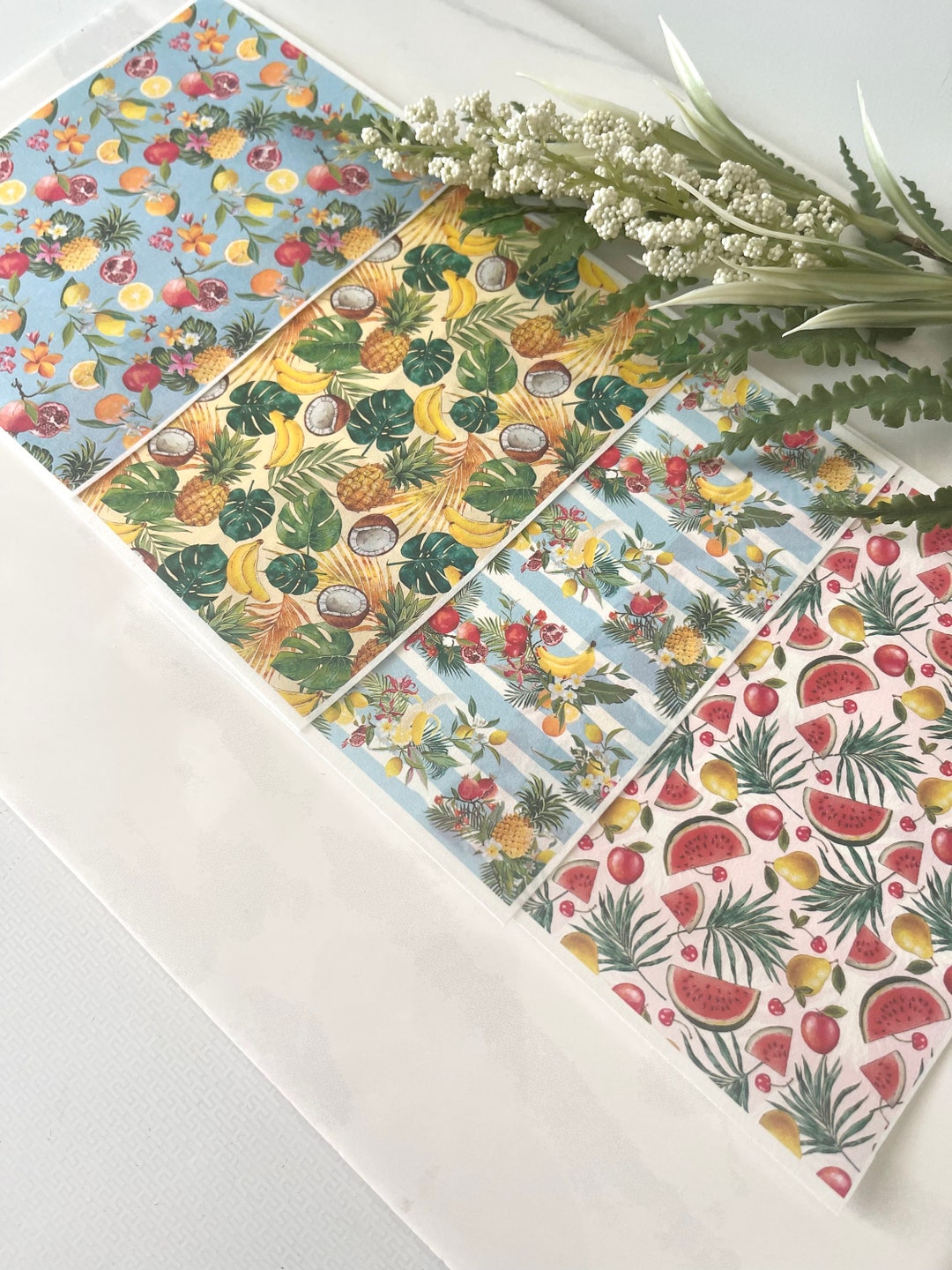 Clay Transfer Paper, Tropical Fruit Set, Transfer Paper Set, Lemon ...