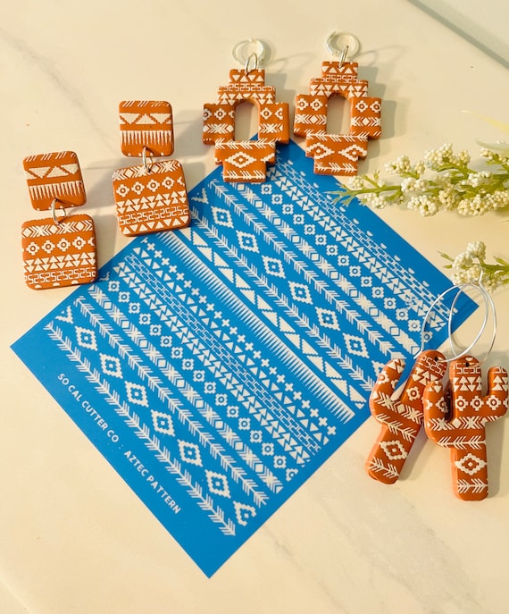Clay Silk Screen Stencil Aztec Pattern Clay Stencil and - Etsy