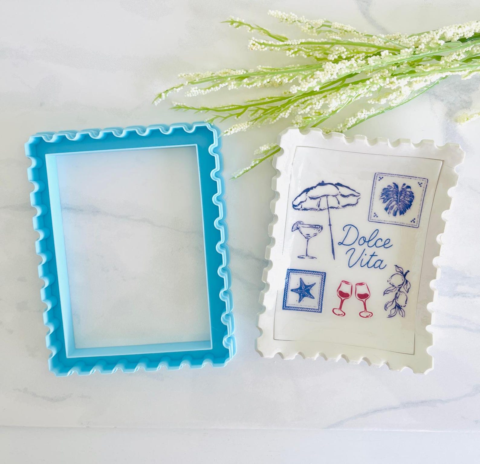 Embossed Postage Stamp Clay Cutter Set: Trinket Dish, Ornament, Cookie ...