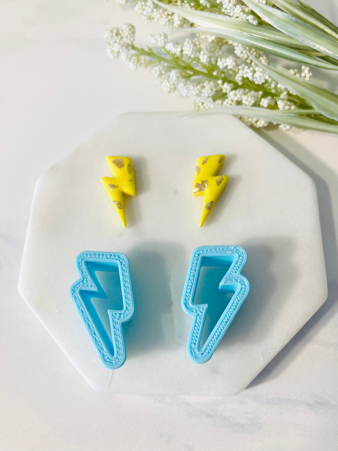 Lightning Bolt Clay Cutter Set: Polymer Clay Mold, Earring Pendants - Etsy