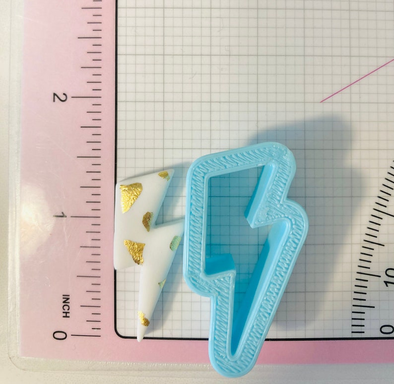 Lightning Bolt Shape Lightning Pendant Mirror Set Clay - Etsy