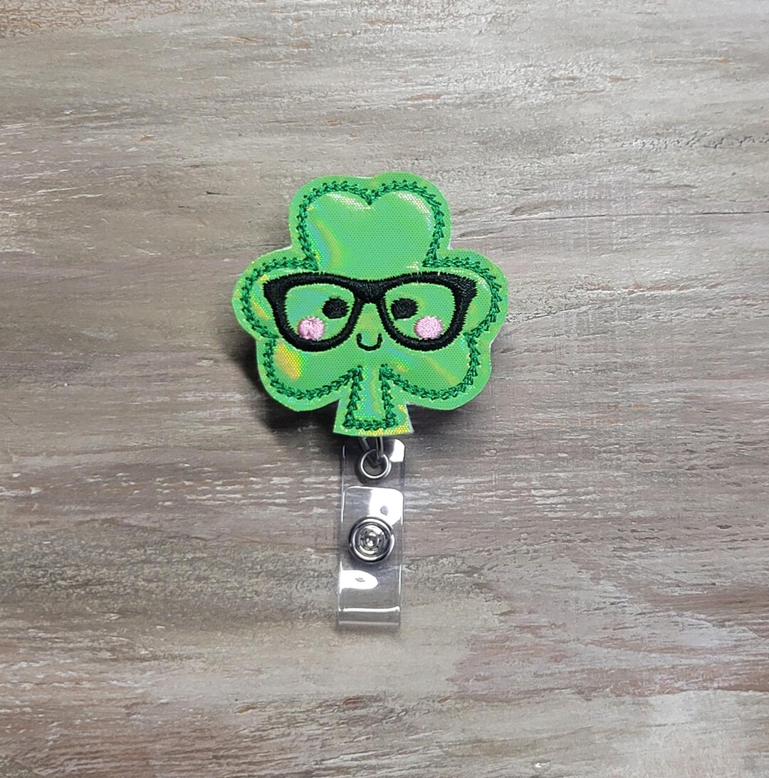 Geeky Shamrock | St Patricks Day Badges | Four Leaf Clover Badges ...