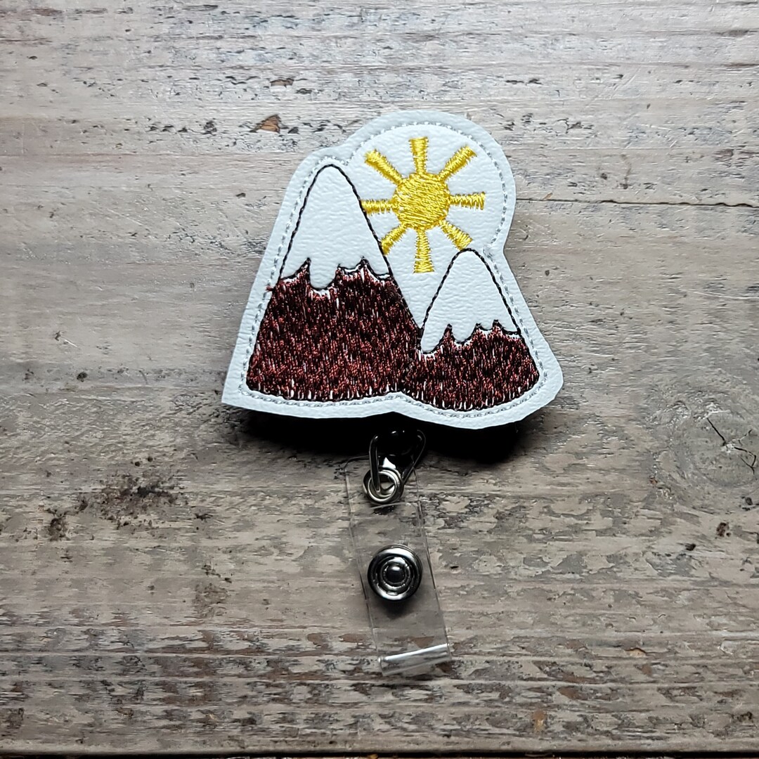 Sunny Mountain Peaks | Nature Badges | Mountain Badges | Sun Badges ...