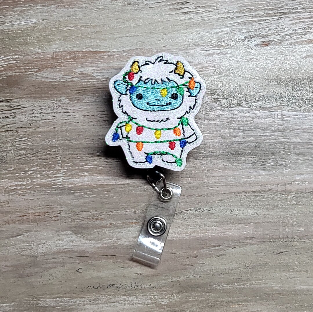 Boy Yeti With Christmas Lights Christmas Badges Xmas Badges Yeti Badges ...