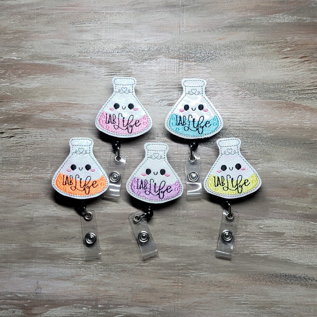 Lab Life Flask Laboratory Badges Lab Badges Science Badges Scientist ...
