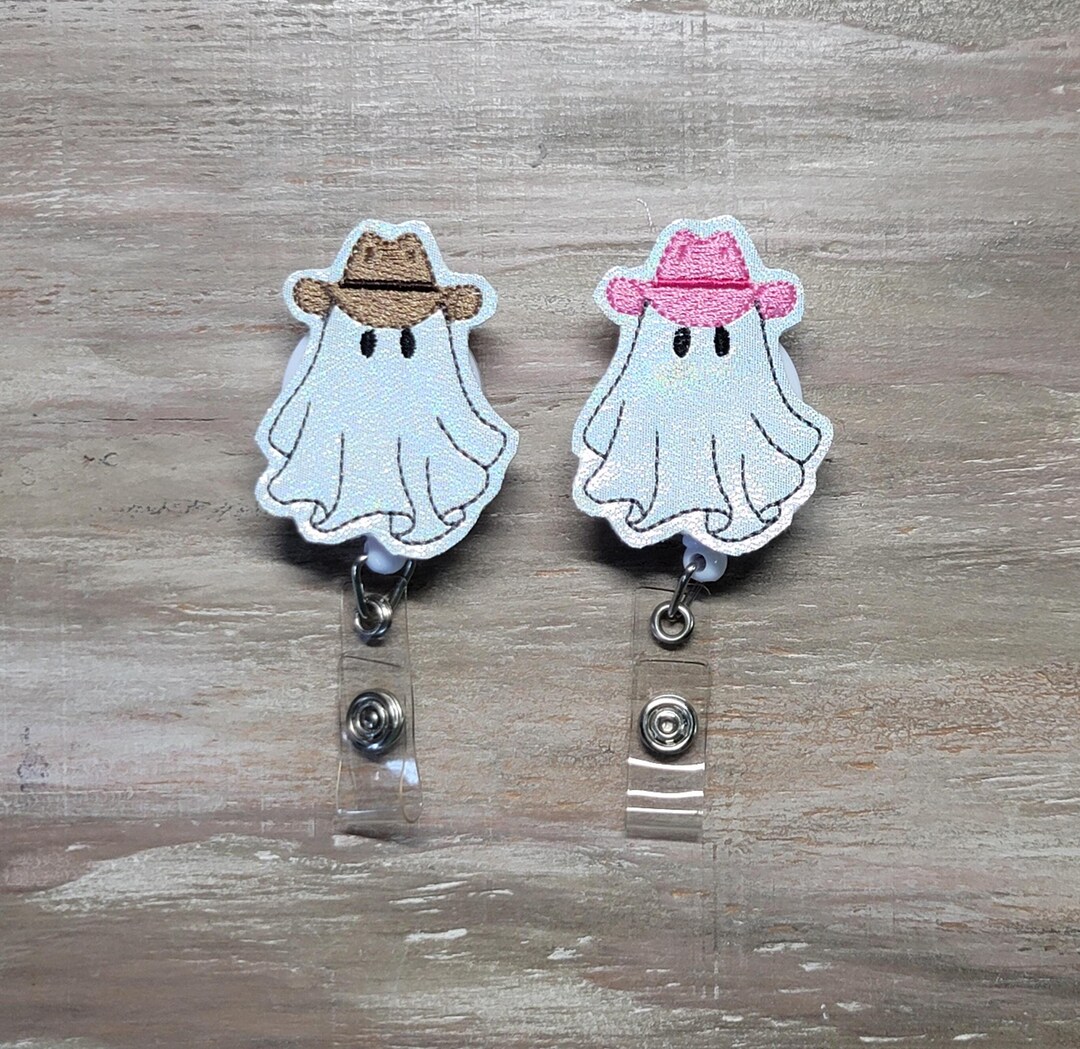 Ghost Cowboy and Cowgirl | Halloween Badges | Ghost Badges | Western ...