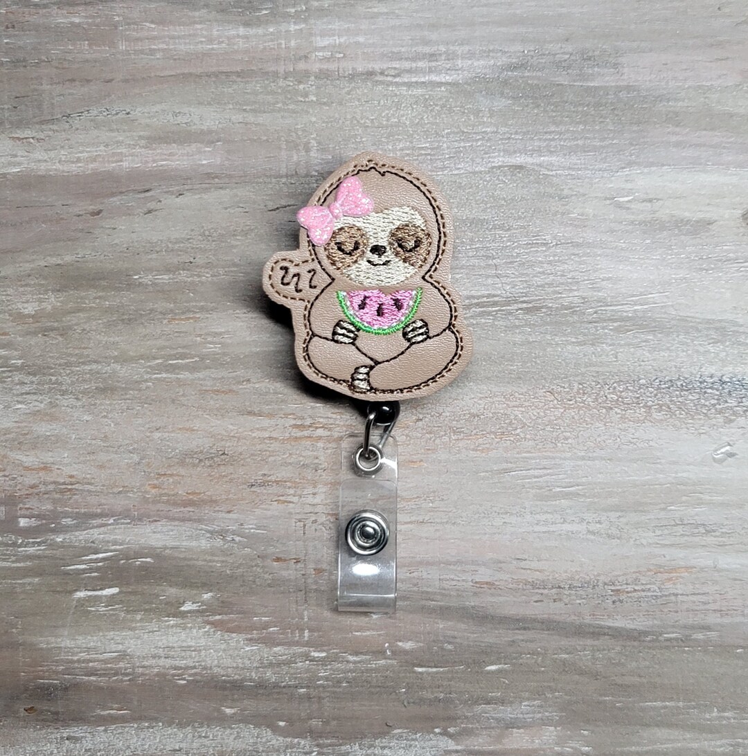 Sloth With Watermelon | Animal Badges | Sloth Badges | Summer Badges ...