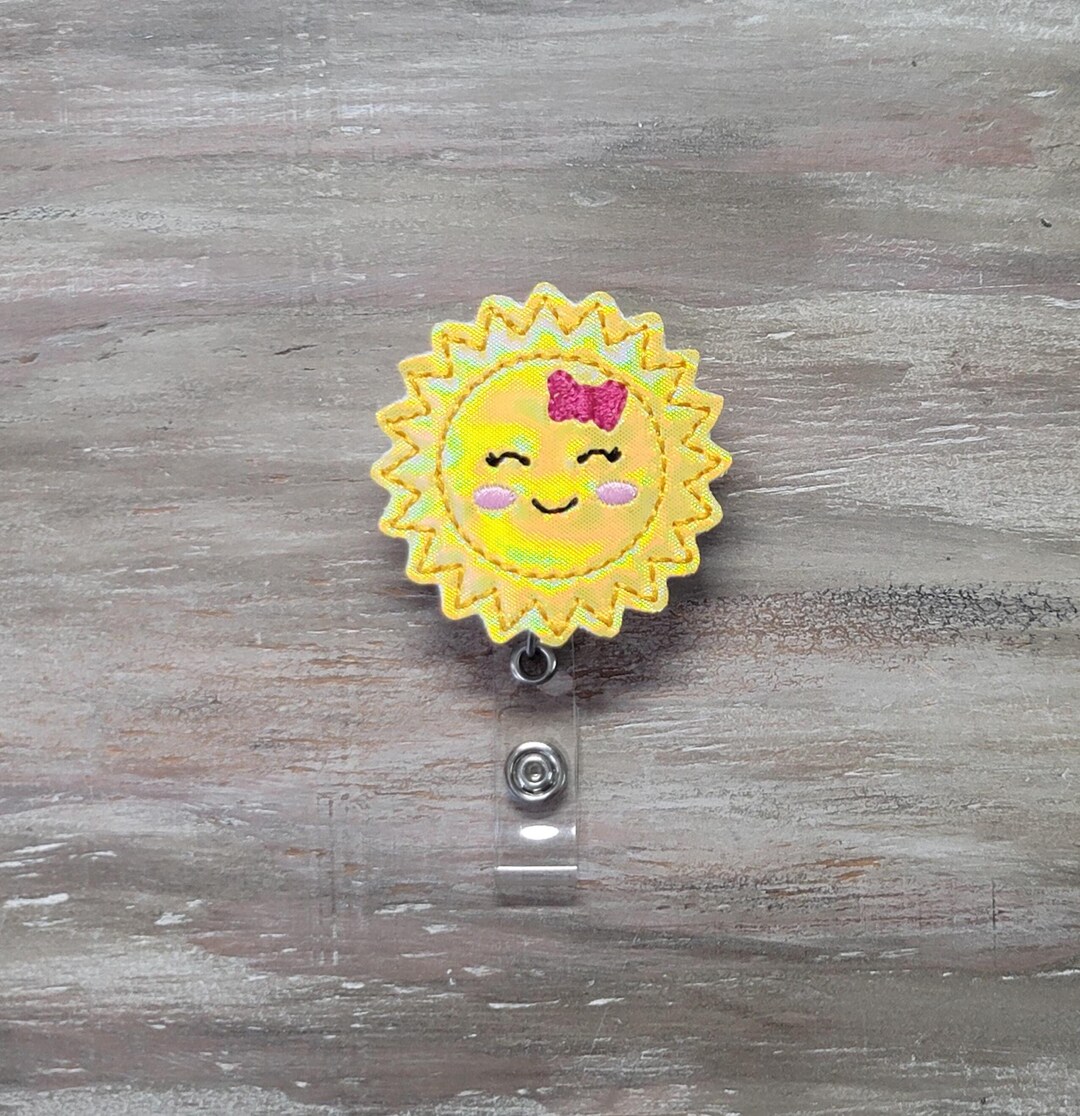 Sun With Bow | Sun Badges | Summer Badges | Cute Badges | Retractable ...