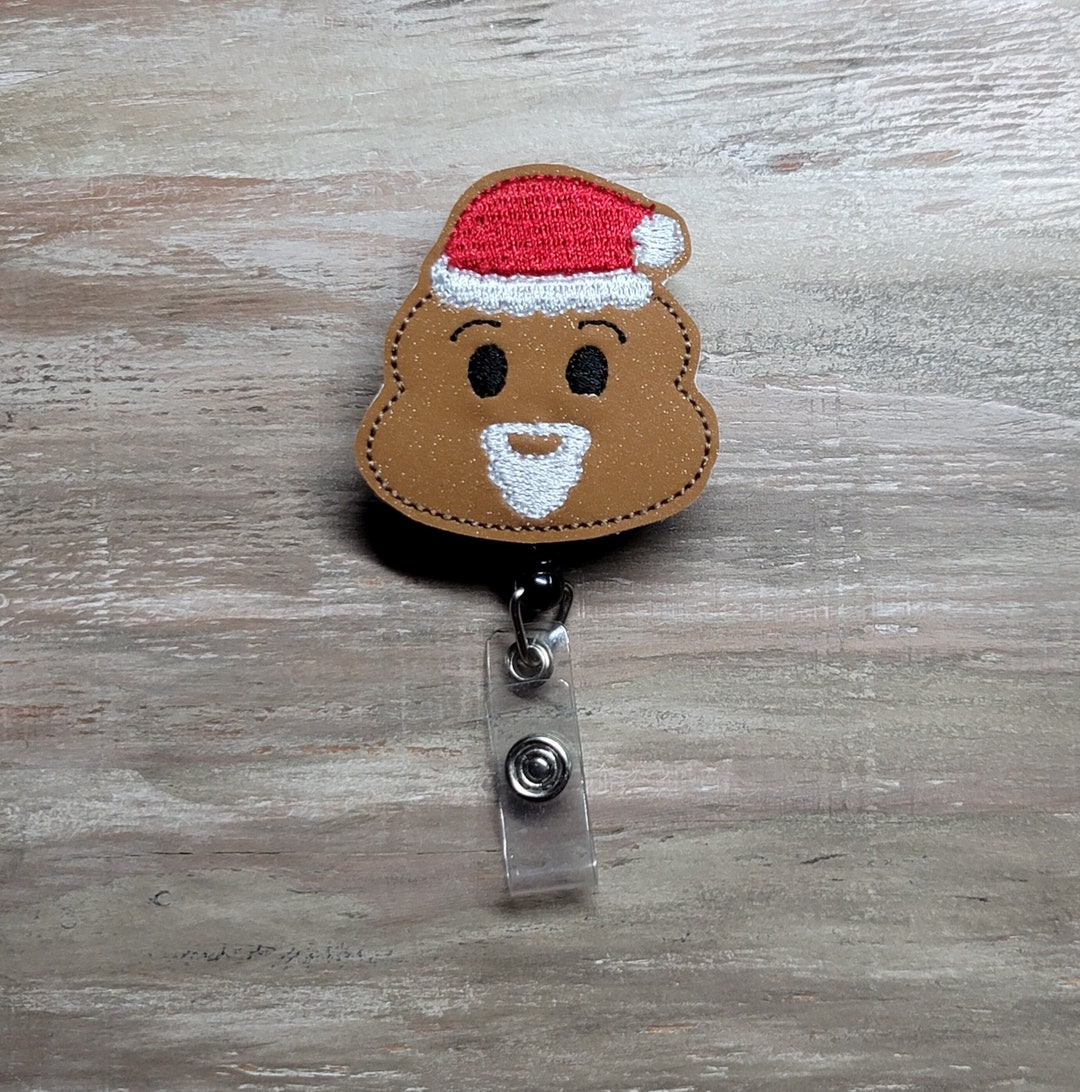 Santa Poop Christmas Badges GI Badges Medical Badge Reel Nurse Badge ...