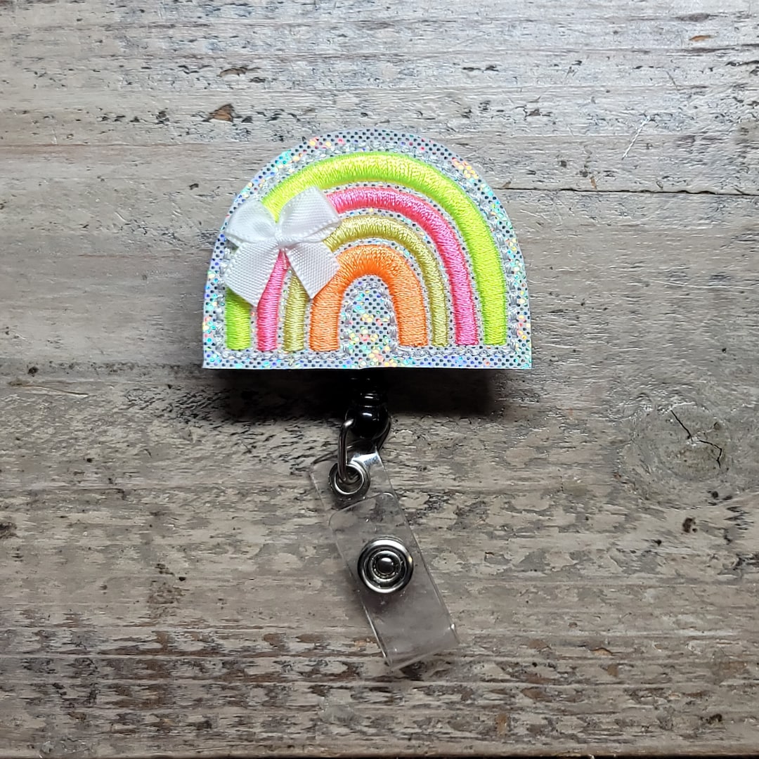 Bright Rainbows | Summer | Rainbow Badges | Nurse Badges | RN Badges ...