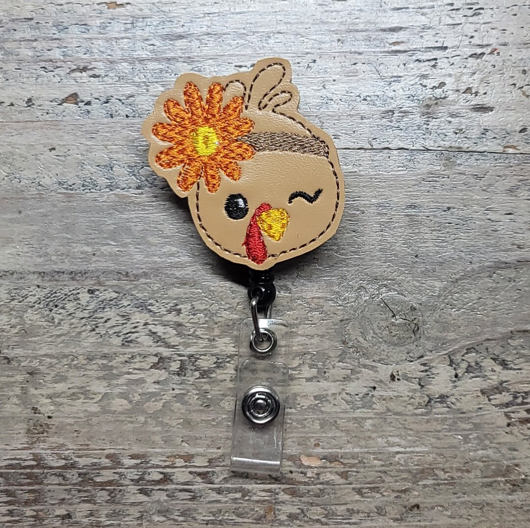Hippie Turkey Chick | Thanksgiving Badge | Turkey Badges | Medical ...
