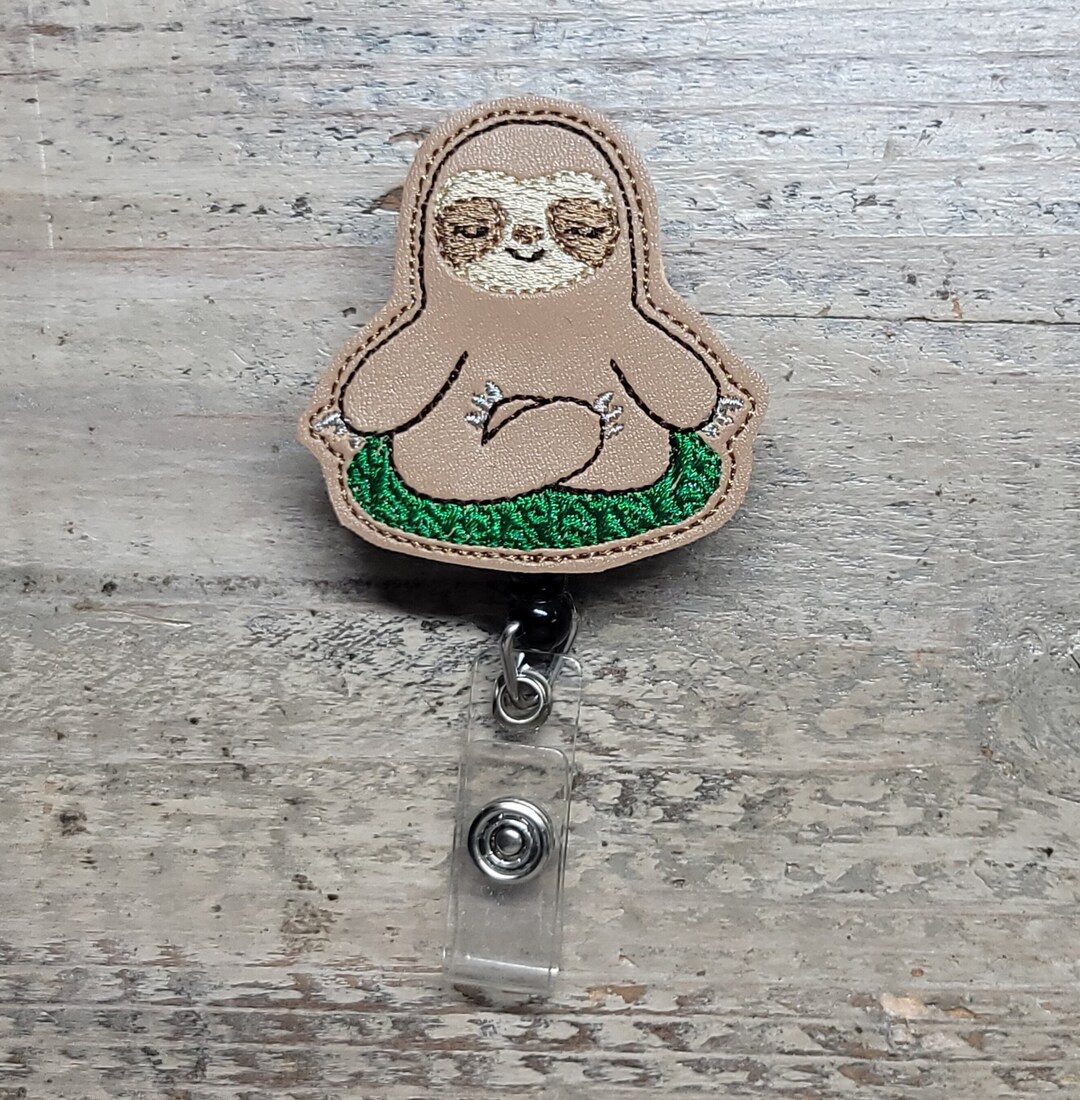 Meditating Sloth Animal Badges Sloth Badges Medical - Etsy