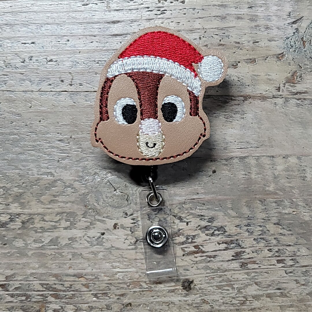 Chipmunk With Santa Hat Christmas Badges Xmas Badges Seasonal Badges ...