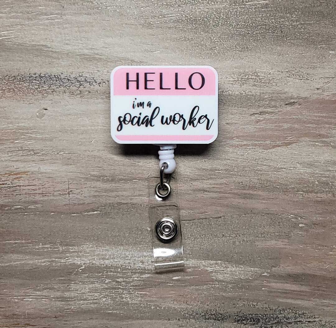 Hello Im A Social Worker | SW Badge | Social Worker Badges | Support ...