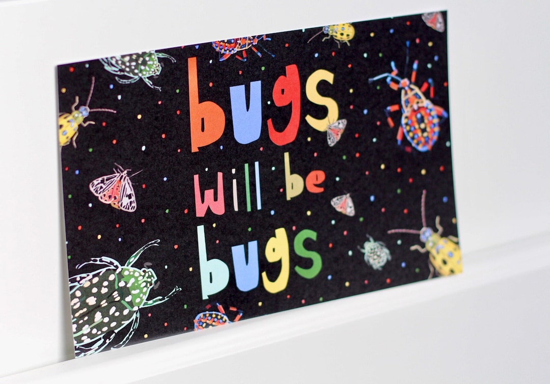 Bugs Print: 7.9 X 5.7in | Insect Art Print | Colorful Wall Art | Bug ...