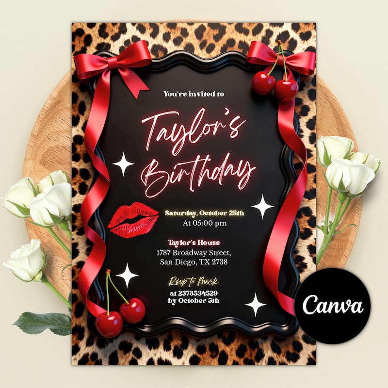 Cheetah Print & Red - Etsy UK