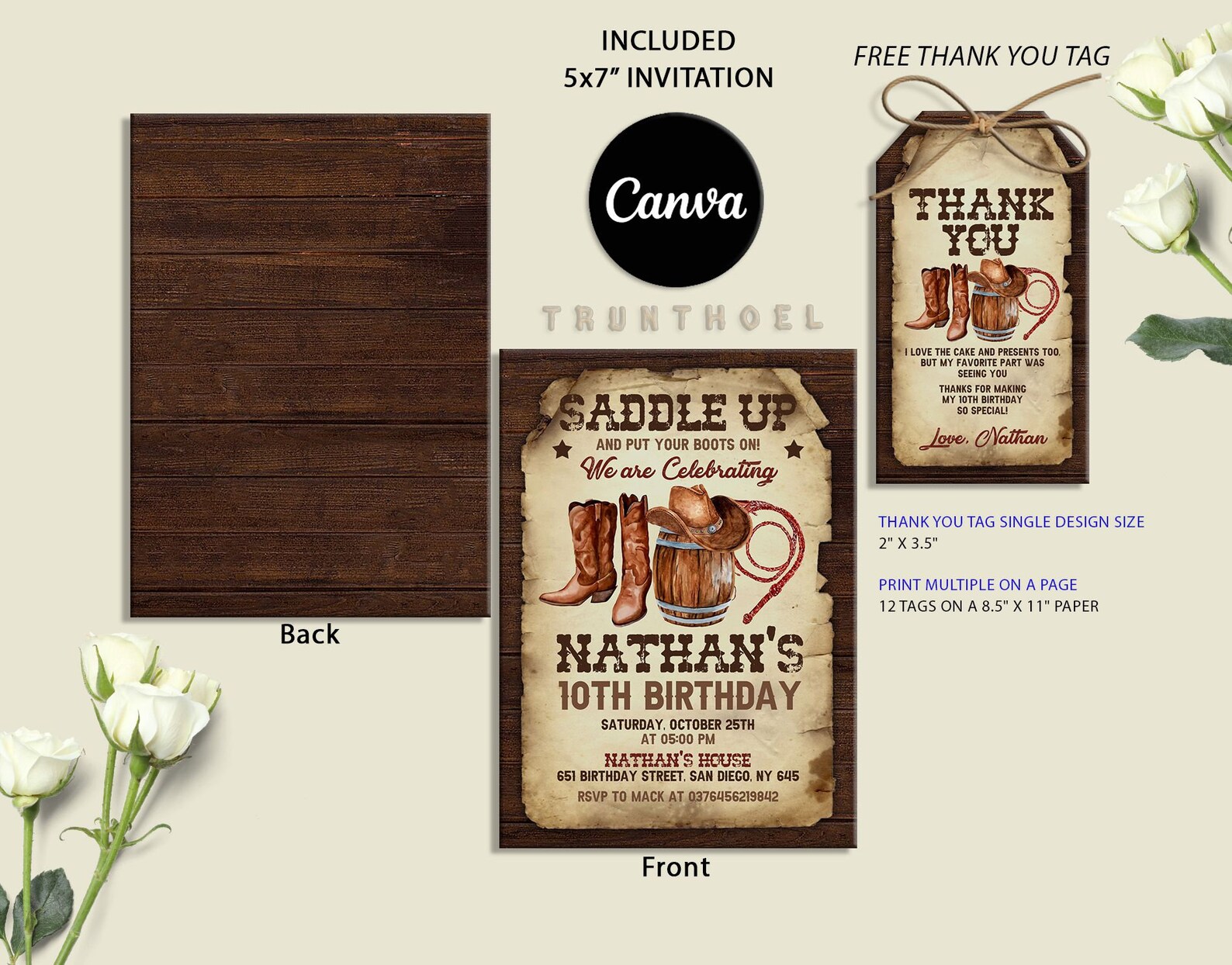 Editable Wanted Poster Invitation, Western Birthday Party Invitation ...