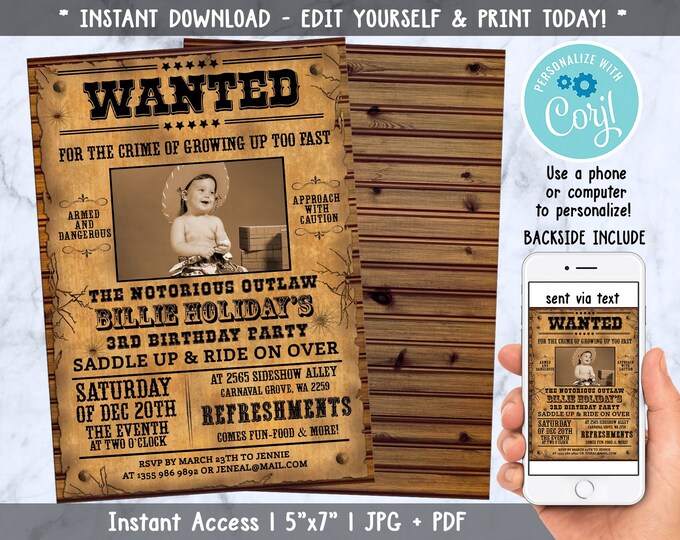 Custom Wanted Poster / Digital Download / Kids Party Wanted Poster ... Custom Wanted Poster / Digital Download / Kids Party Wanted Poster ...