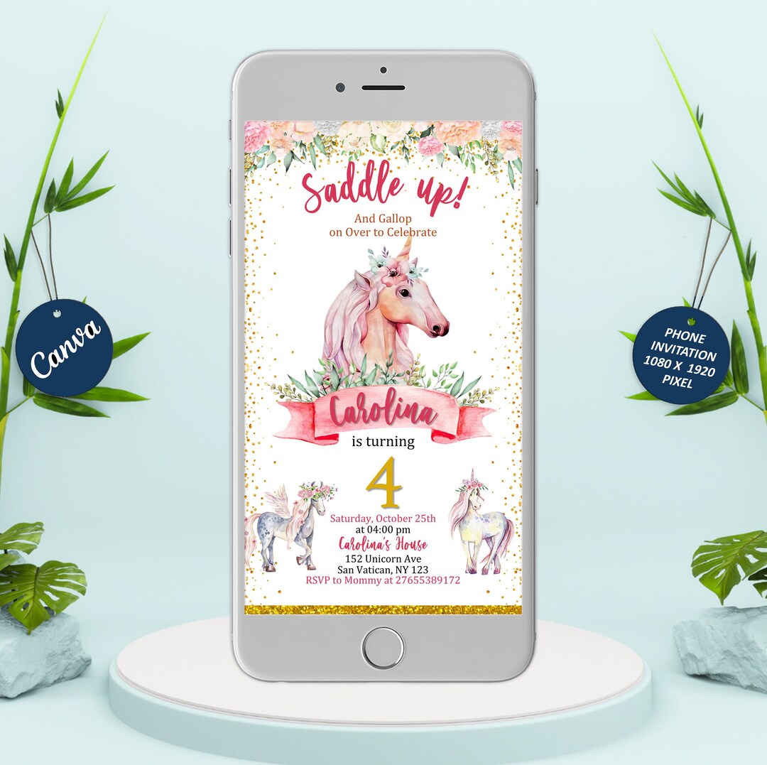 Horse Electronic Invitation, Cowgirl Birthday Party, Instant Download ...