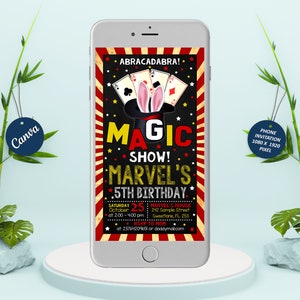 Magic Birthday Party Invitation, Magic Show Invitation, Magician Party ...