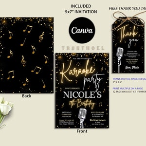 Karaoke Invitation, Karaoke Birthday Party Invitation, Singing, Music ...
