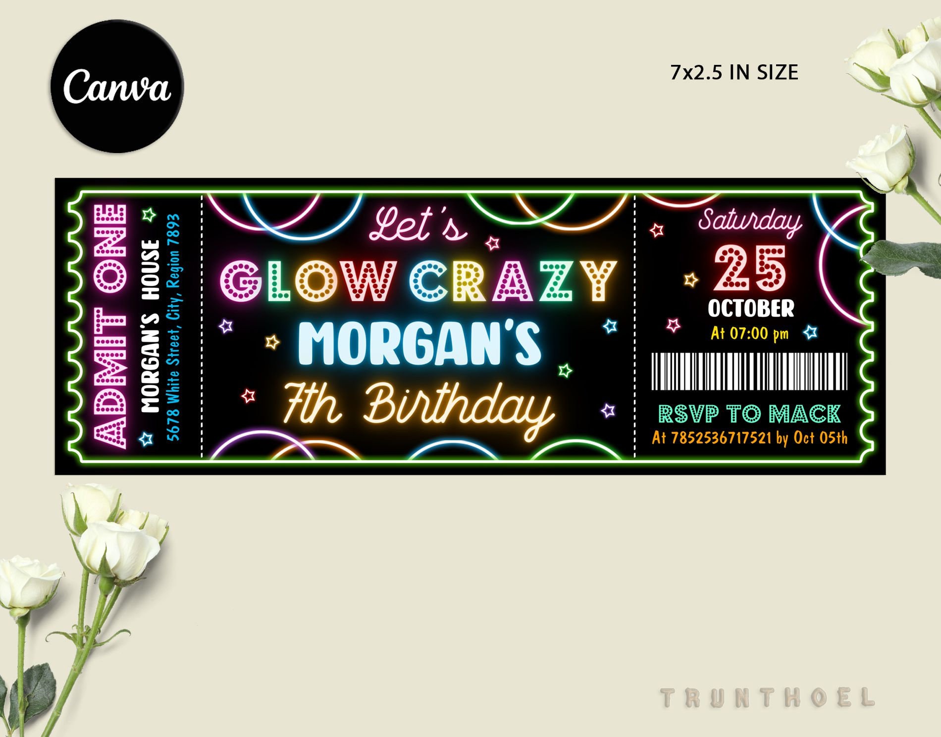 Editable Disco Party Birthday Invitation Ticket, Disco Gender Neutral ...
