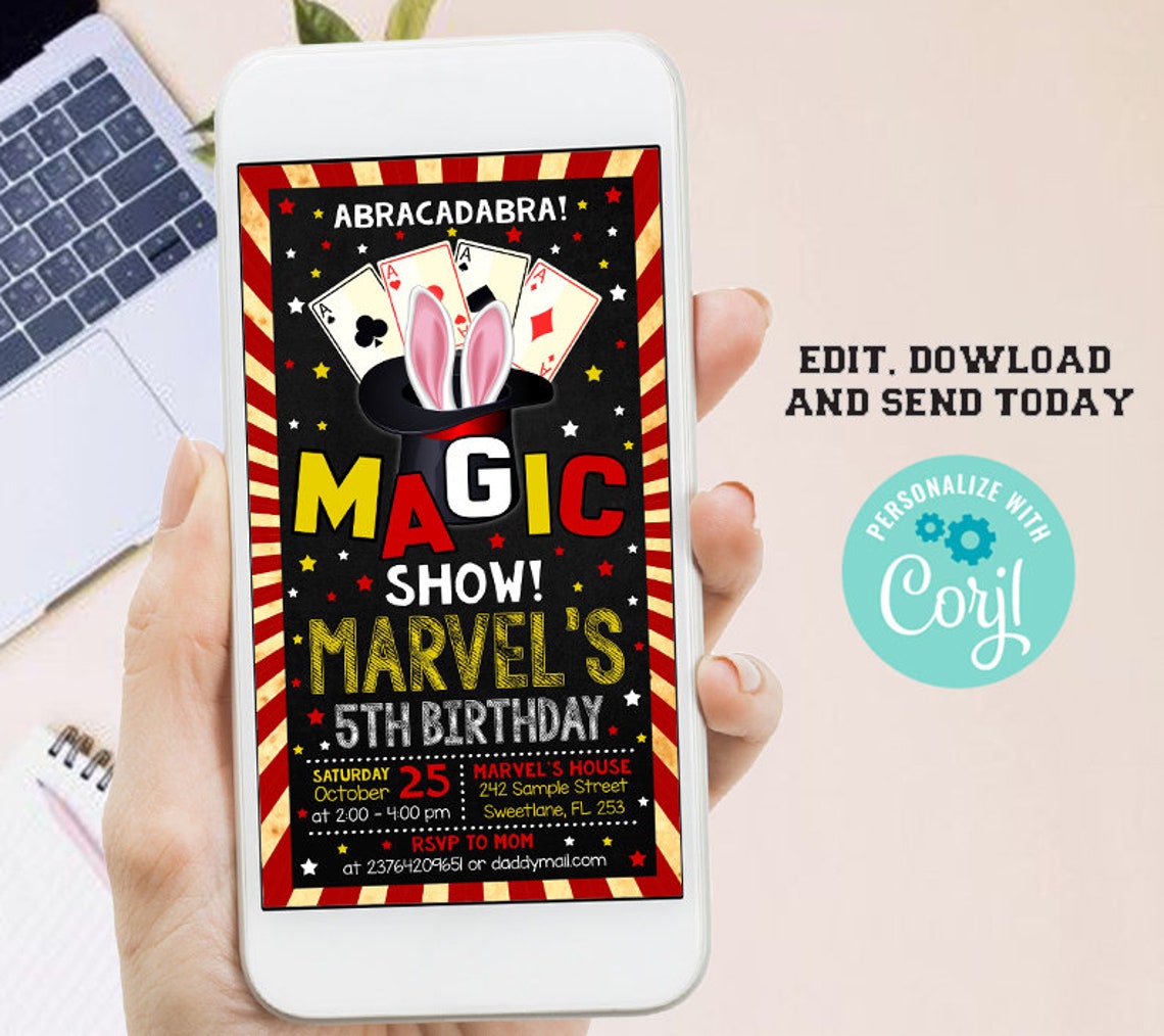 Magic Birthday Party Invitation Magic Show Invitation - Etsy