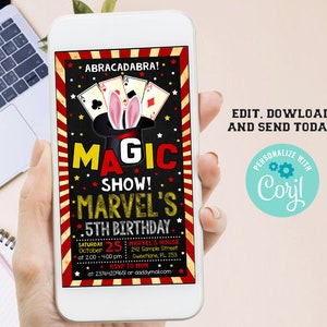 Magic Birthday Party Invitation Magic Show Invitation - Etsy