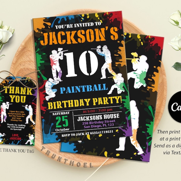 Paintball Invitation - Etsy