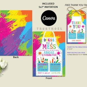 Painting Party Invitation, Art Party Invitation, Art Birthday Party ...