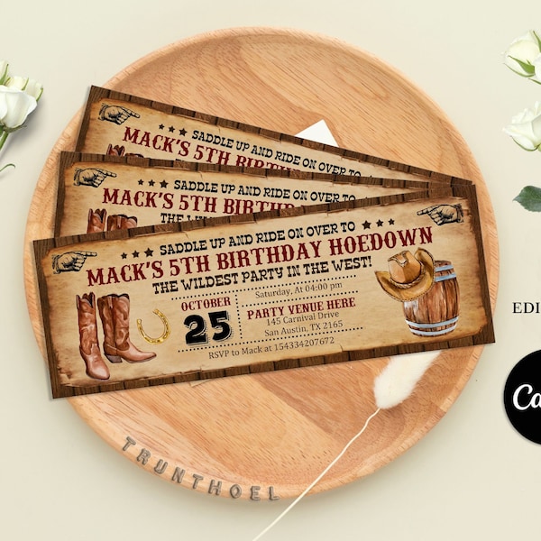 Cowboy Invitation - Etsy