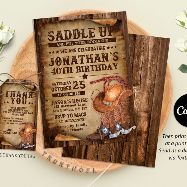 Western Invitation - Etsy