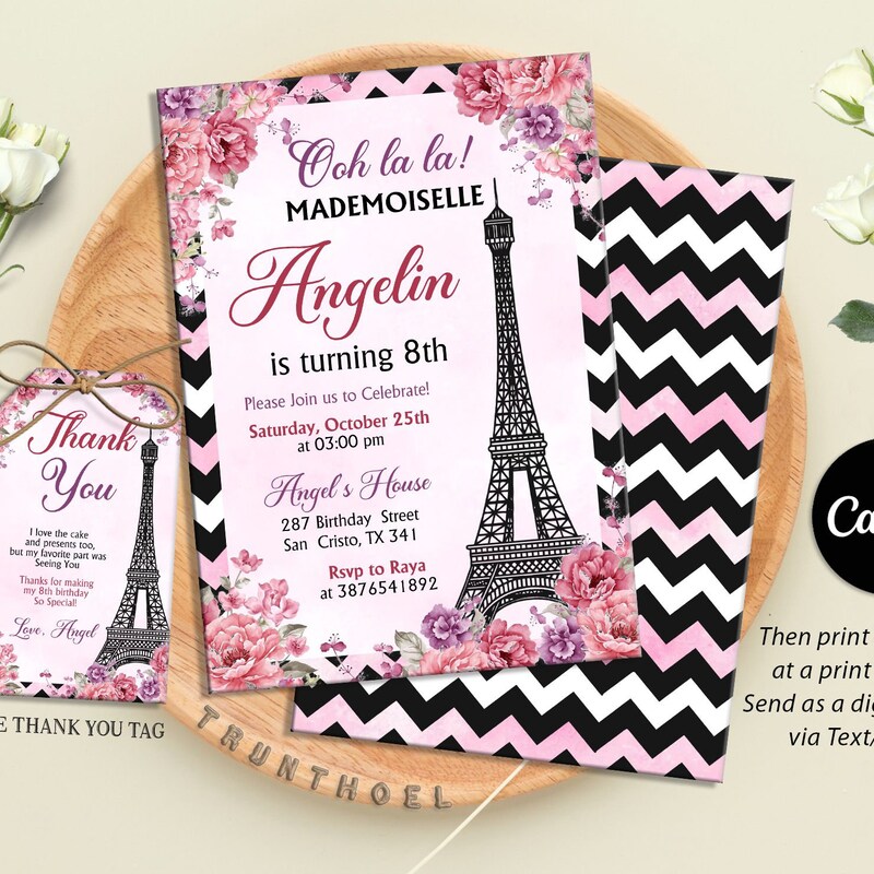 Paris Themed Invitations - Etsy